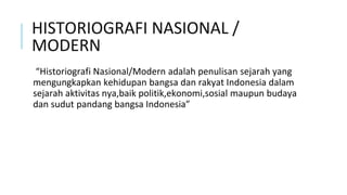 materi Historiografi kelas X sekolah menengah atas | PDF