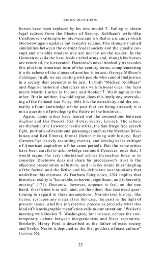 Historiographic Metafiction - Linda Hutcheon | PDF