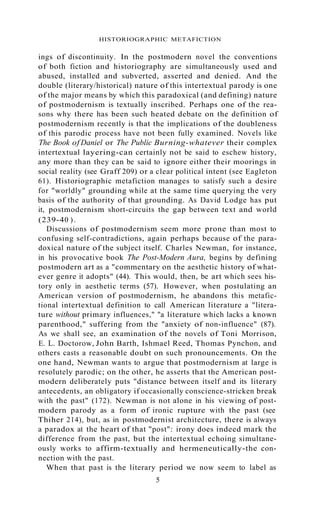 Historiographic Metafiction - Linda Hutcheon | PDF