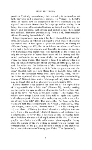 Historiographic Metafiction - Linda Hutcheon | PDF