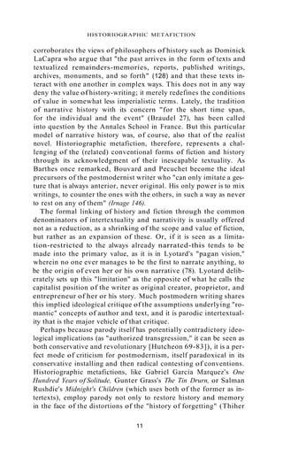 Historiographic Metafiction - Linda Hutcheon | PDF