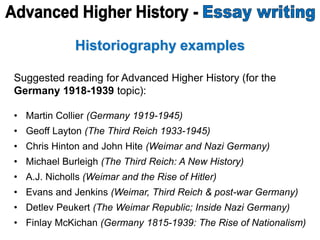 Historiography - Advanced Higher History essay | PPTX