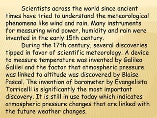 History of meteorology and invention of weather instruments by lota joy ...