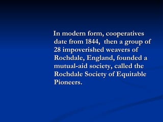 History of the Cooperative Movement | PPT