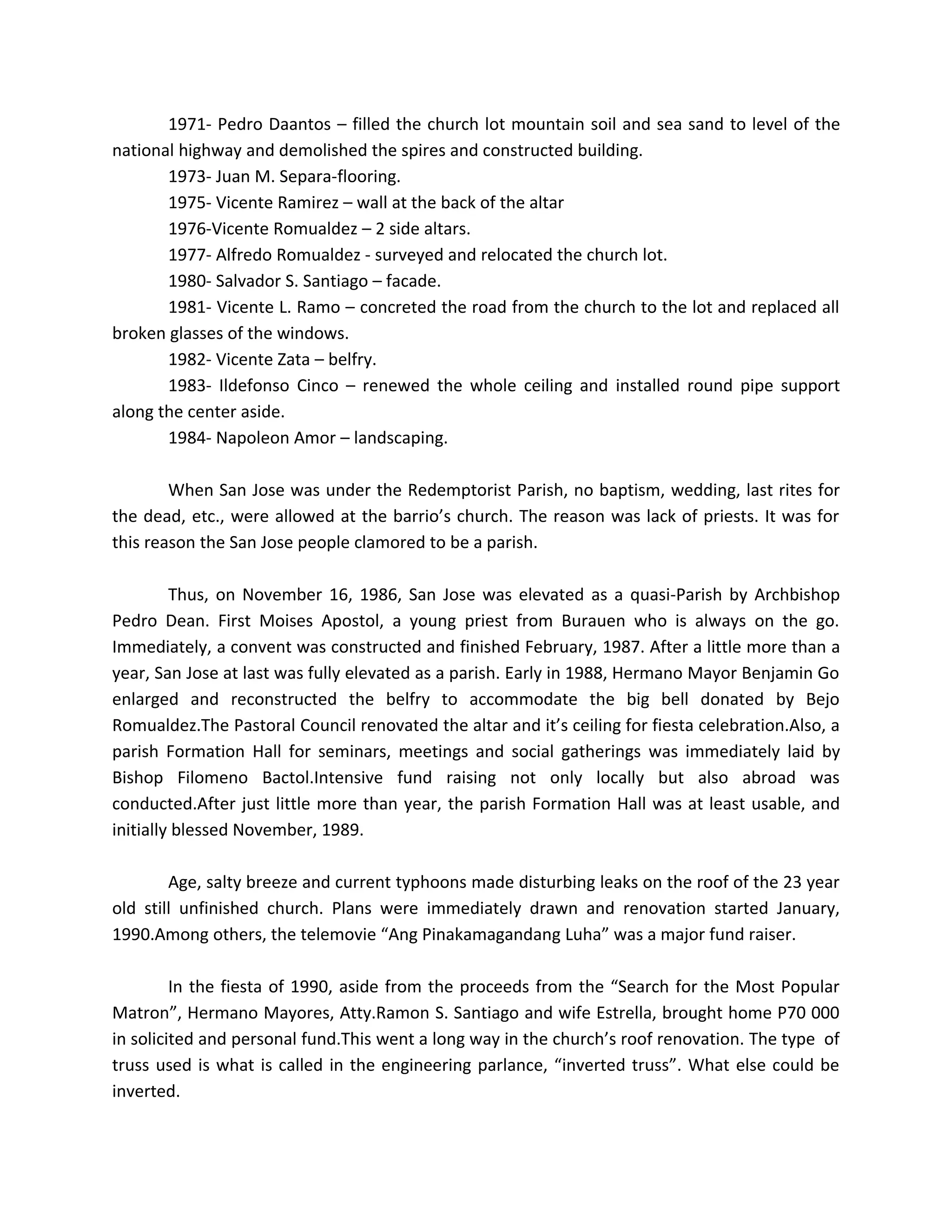 History of the ST. JOSEPH PARISH CHURCH in San Jose, Tacloban City ...