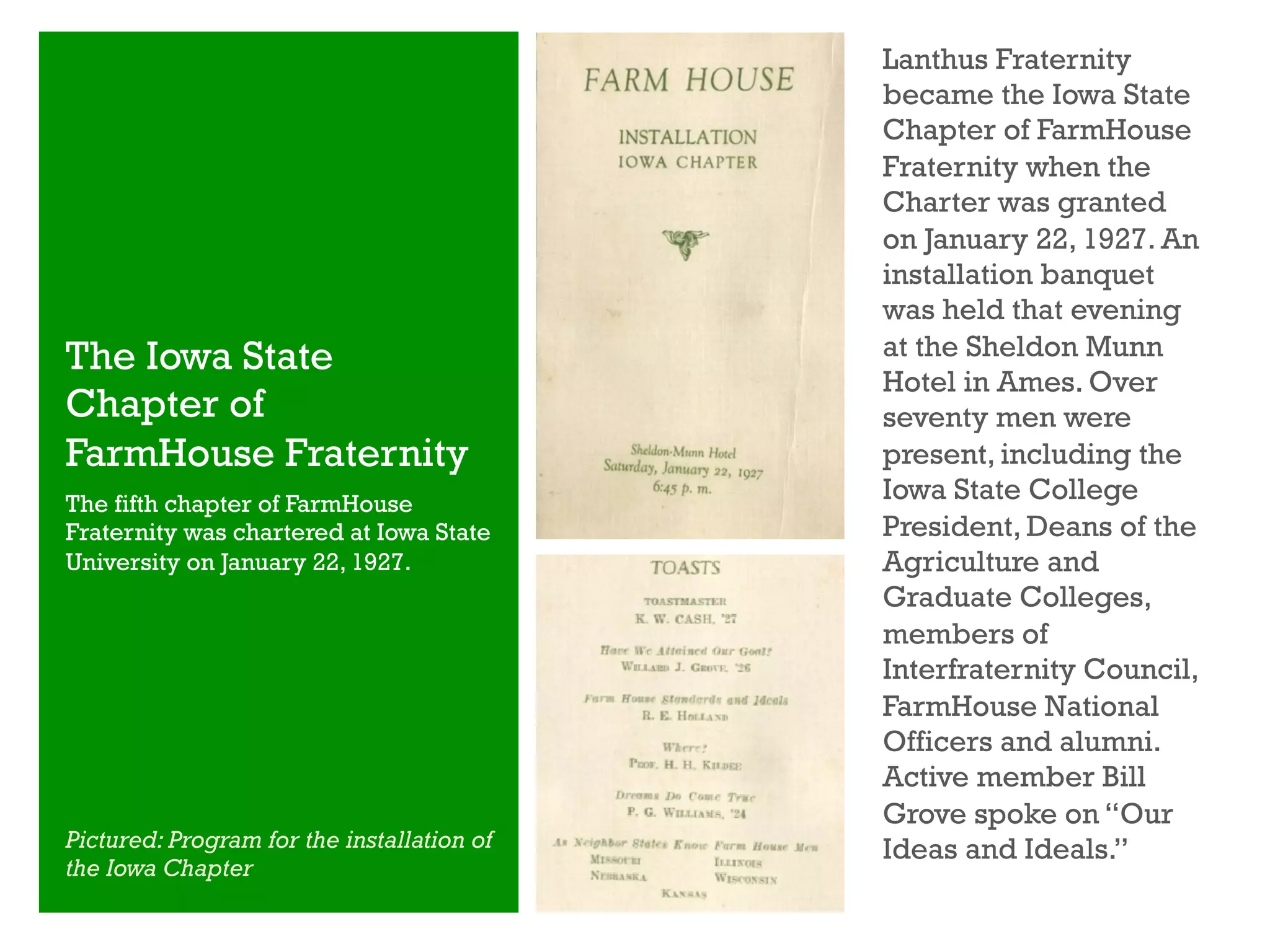 History of the Iowa State Chapter of FarmHouse Fraternity | PDF
