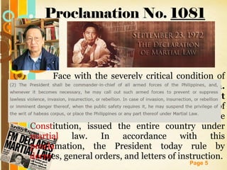 Marcos Regime in the Philippines - Martial Law | PPT