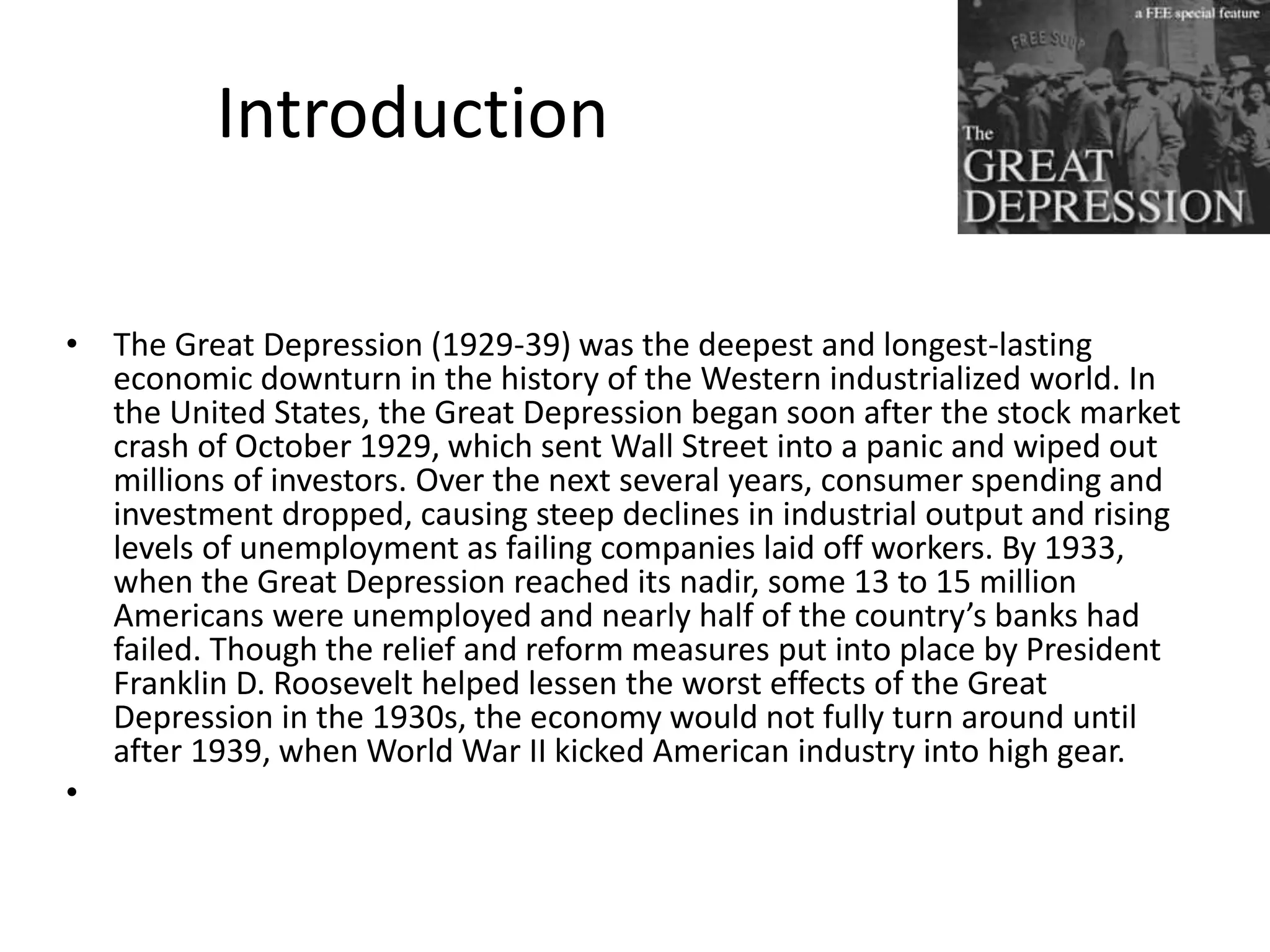 The Great Depression 1929 | PPTX