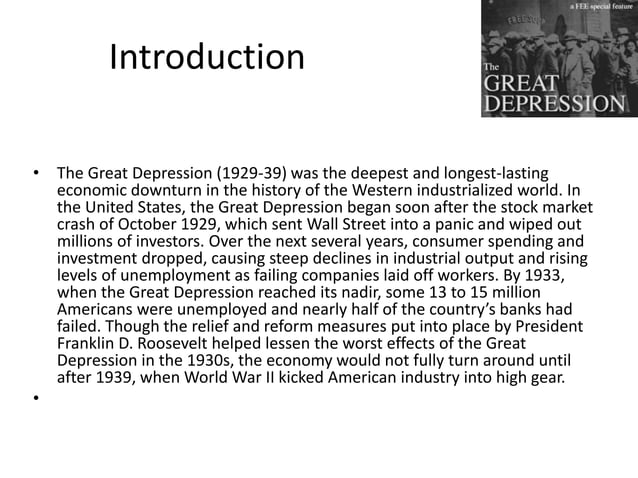 The Great Depression 1929 | PPTX | Stocks and Bonds | Personal Investing