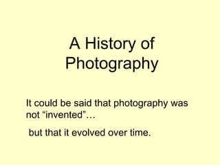 History of Photography | PPT