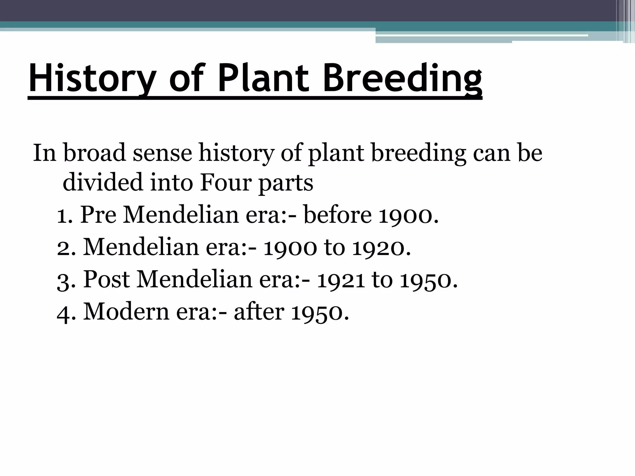 History of Plant Breeding | PPT