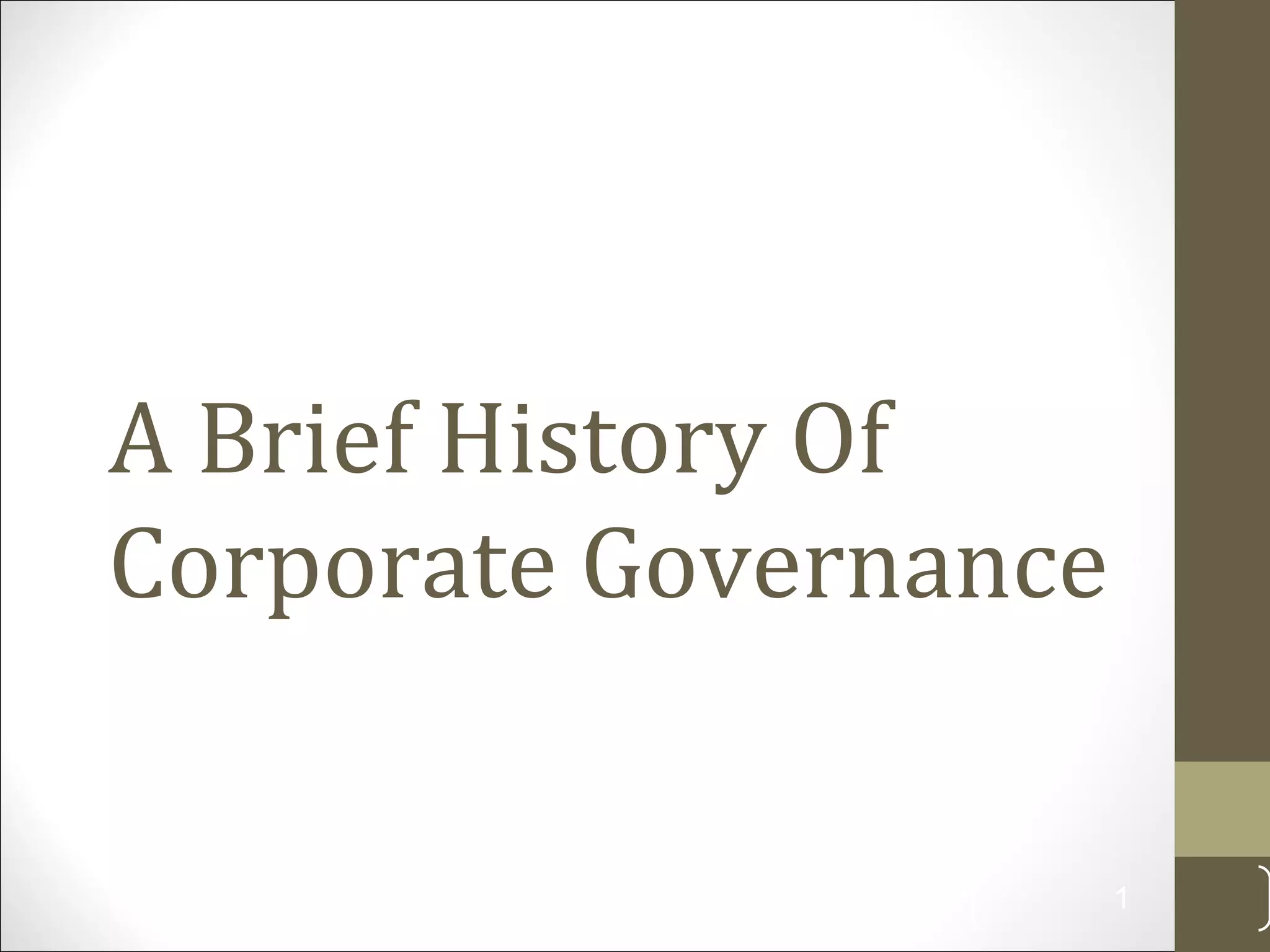 History of Corporate Governance | PPT