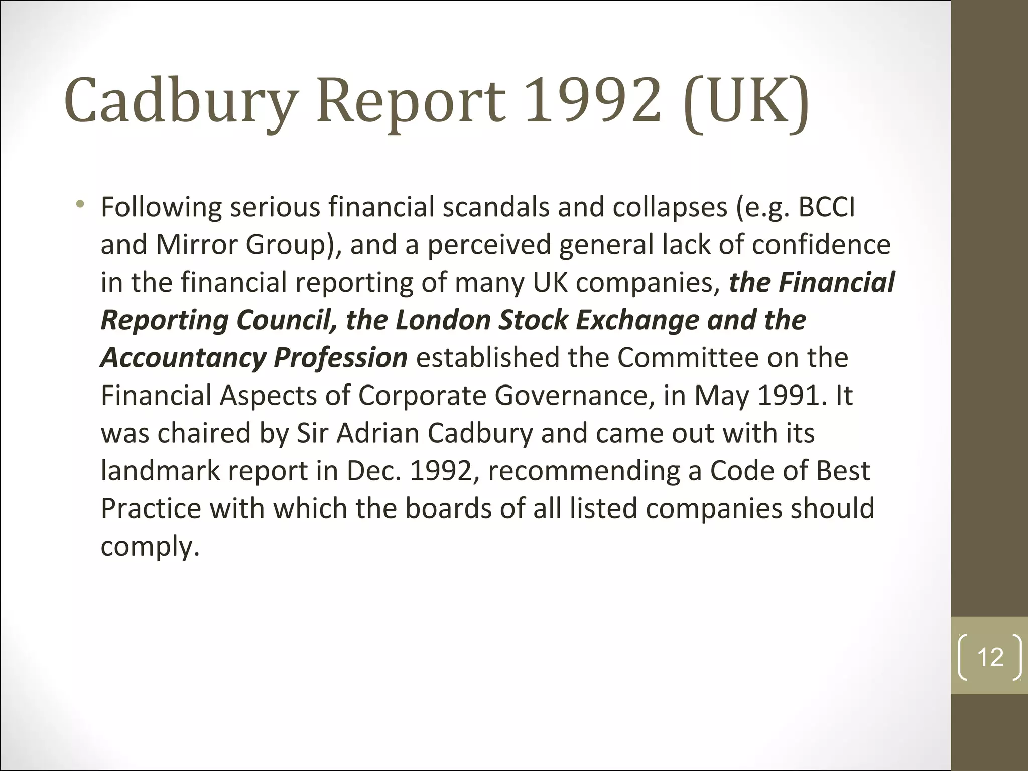 History of Corporate Governance | PPT