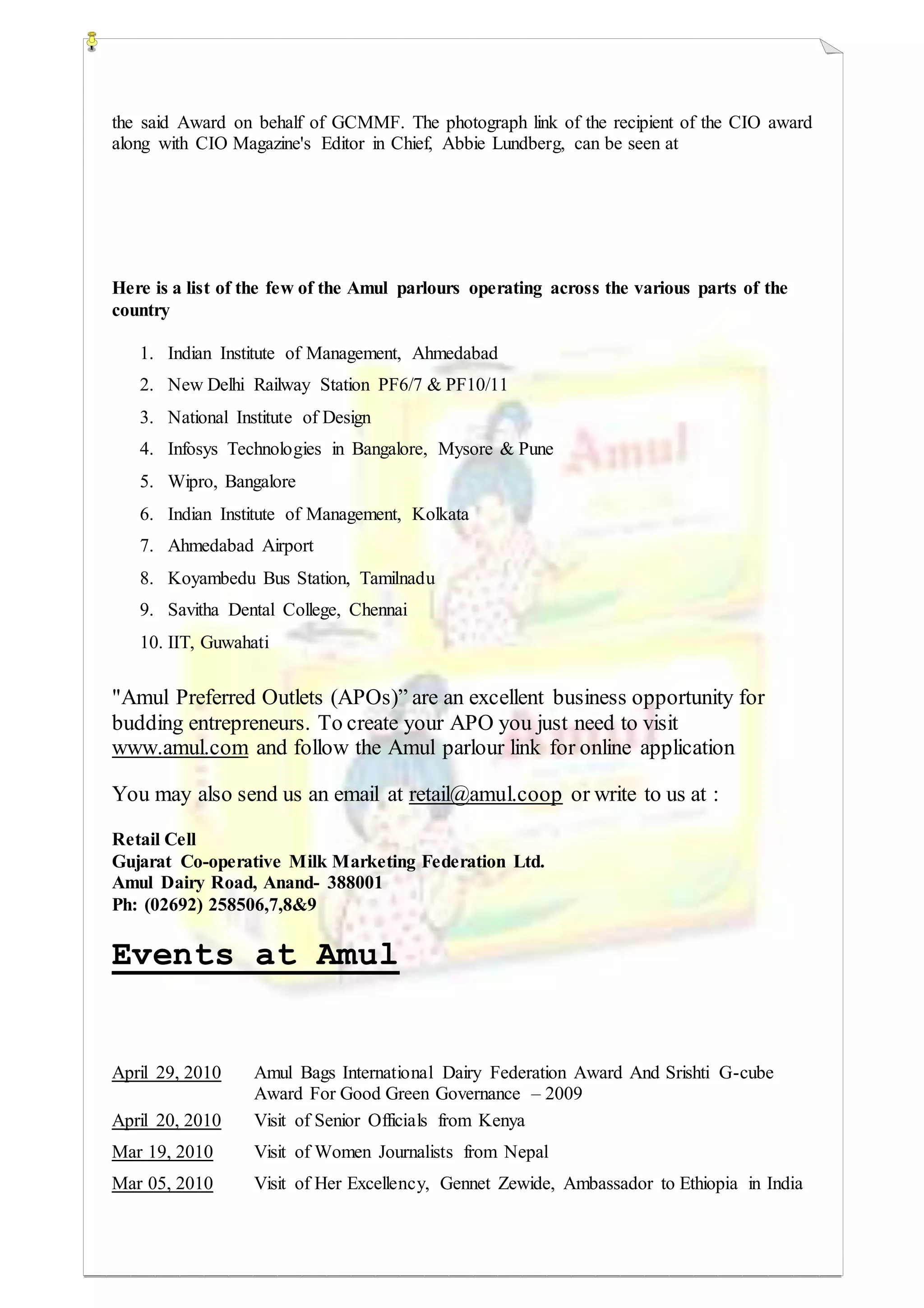 AMUL BUTTER PROJECT FILE | PDF