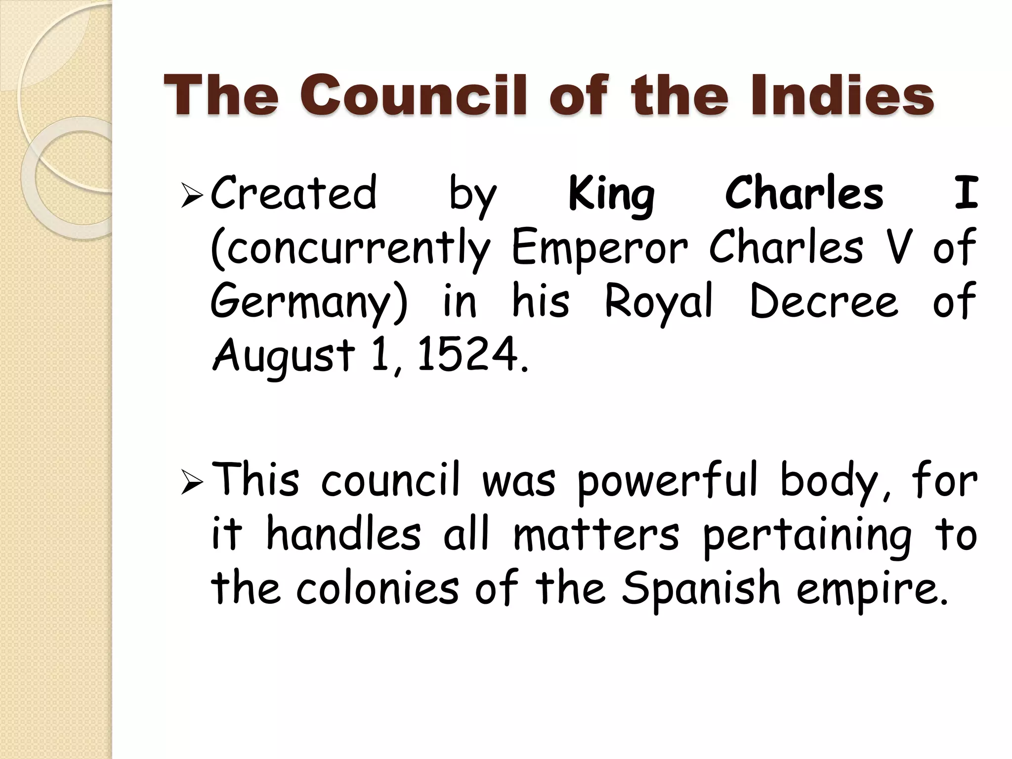 History : THE SPANISH COLONIAL SYSTEM | PPTX