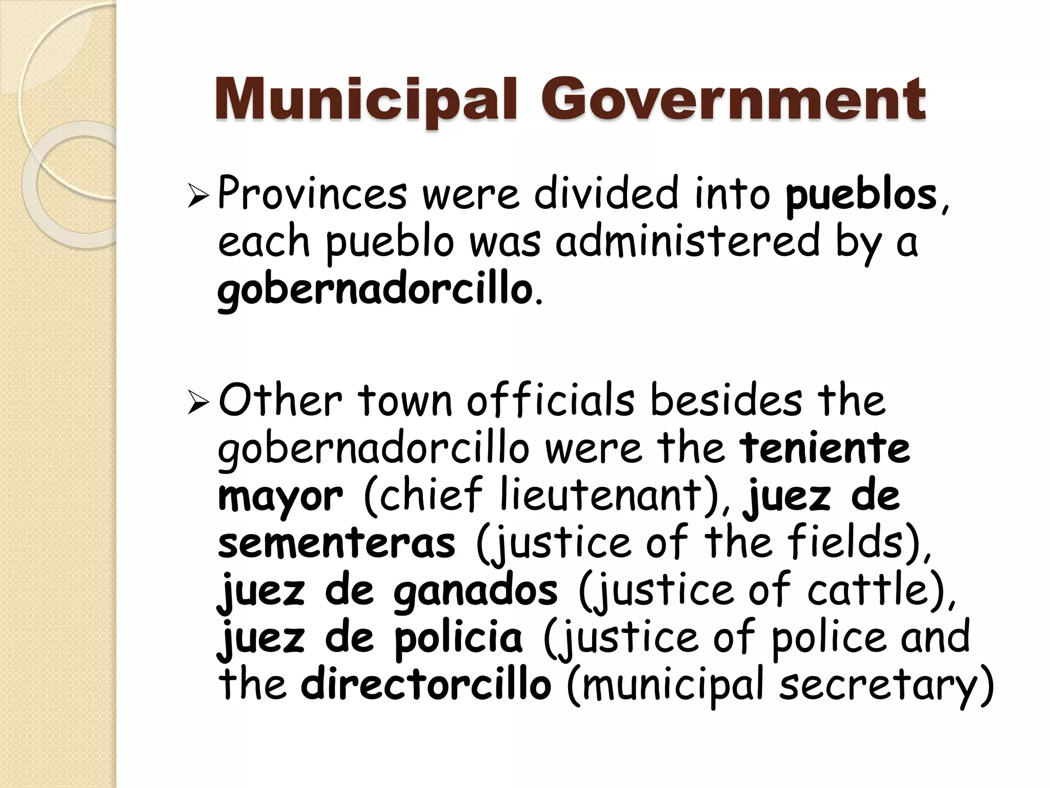 History : THE SPANISH COLONIAL SYSTEM | PPTX