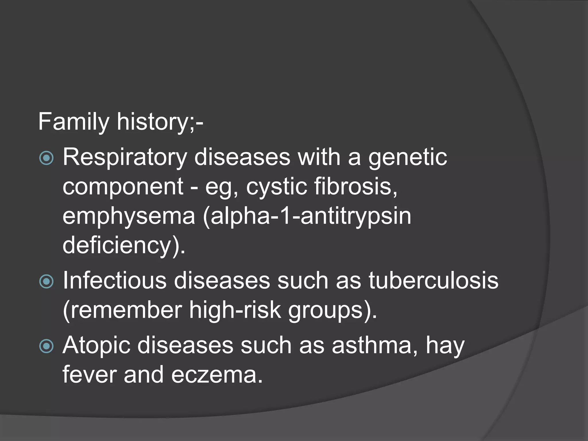 History taking in respiratory system | PPTX