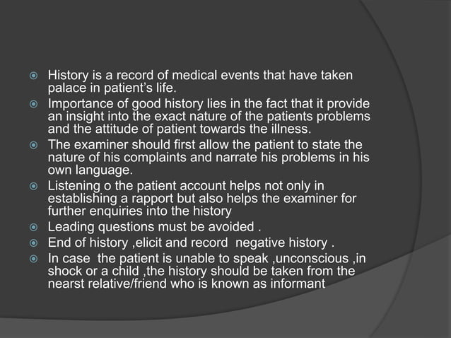 History taking in respiratory system | PPTX