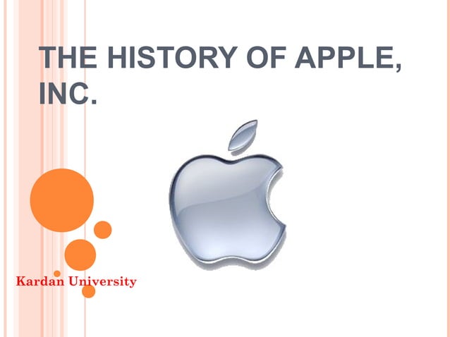 History of apple incorporation | PPT | Computing | Technology & Computing