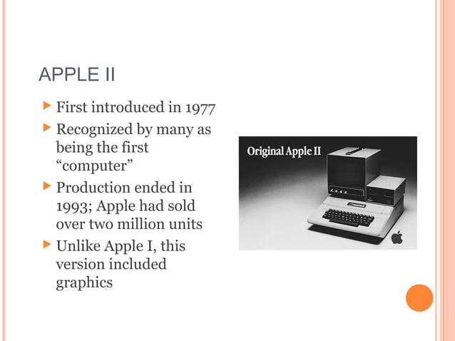 History of apple incorporation | PPT | Computing | Technology & Computing