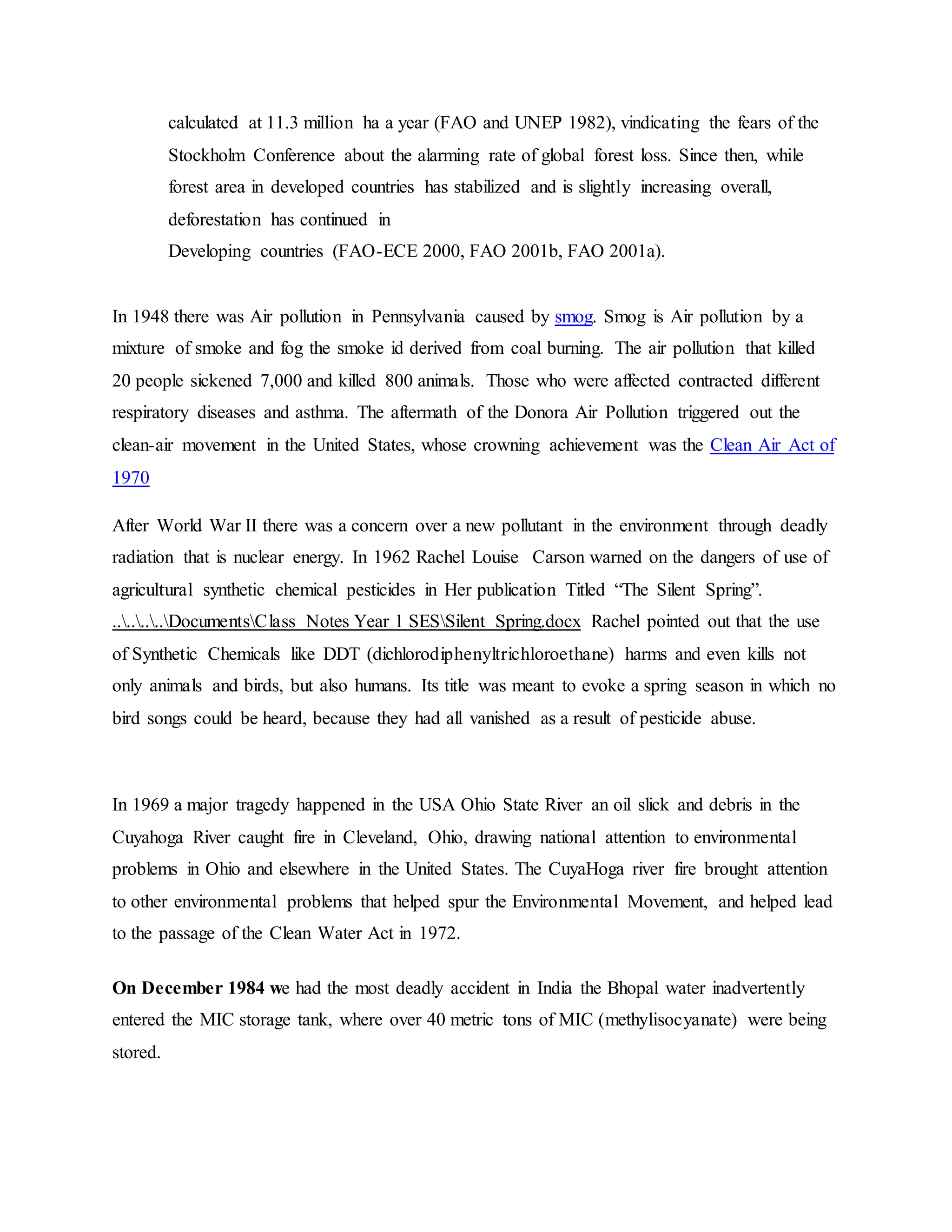 History of environmental planning and management since mid 20th century ...