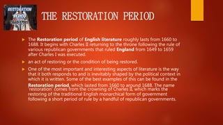 Literary Characteristics Of Restoration Age | PPT