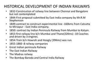historical development of railways in India | PPT