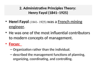 HISTORY of Management Theories in Management | PPT