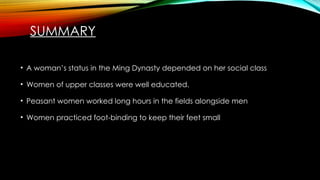History Grade 10: Women's role in the Ming Dynasty | PPTX