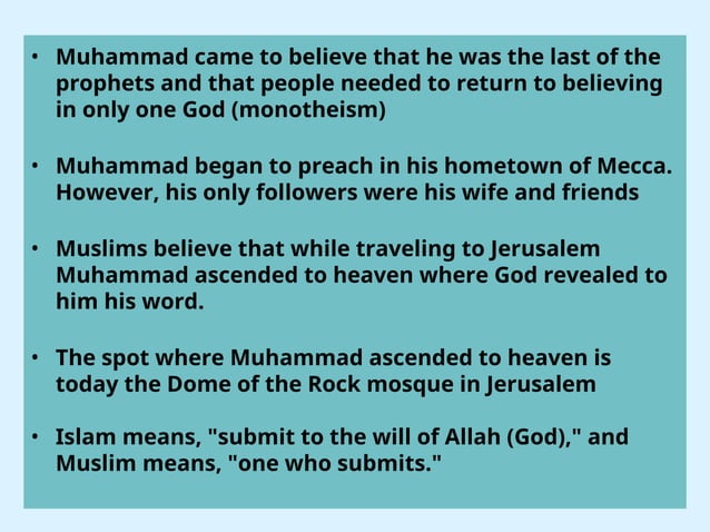 Introduction to World Religion History-and-Beliefs-of-Islam.ppt ...