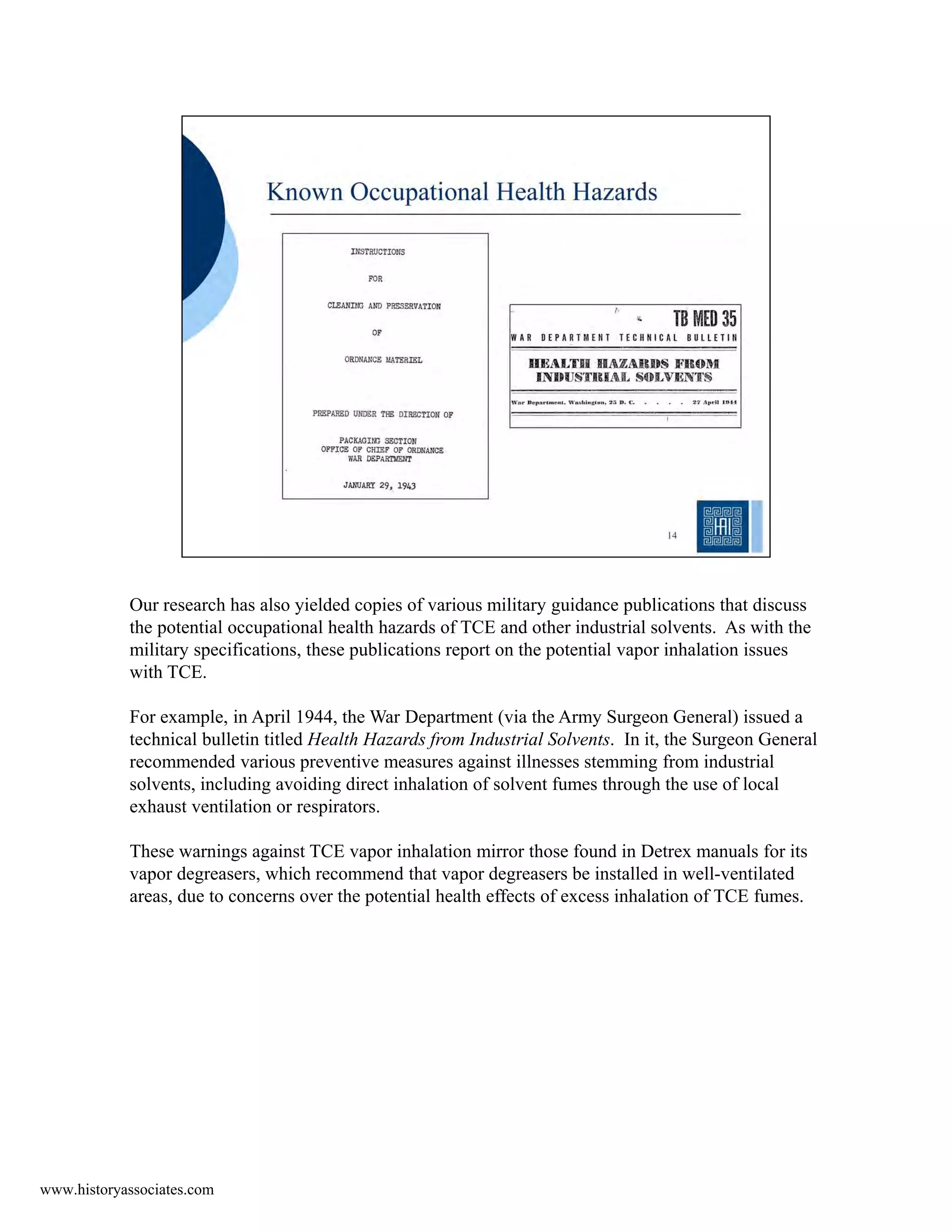 A Historical Survey of the Use and Regulation of TCE | PDF