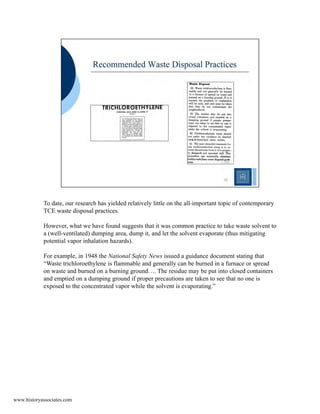 A Historical Survey of the Use and Regulation of TCE | PDF