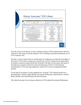 A Historical Survey of the Use and Regulation of TCE | PDF