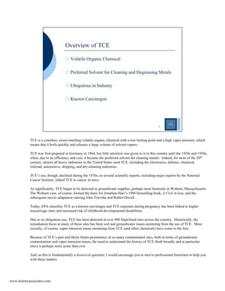 A Historical Survey of the Use and Regulation of TCE | PDF