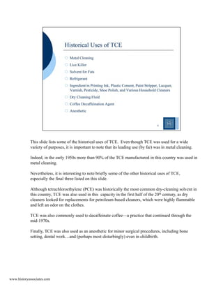 A Historical Survey of the Use and Regulation of TCE | PDF