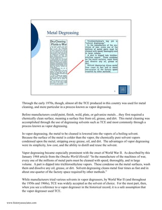 A Historical Survey of the Use and Regulation of TCE | PDF