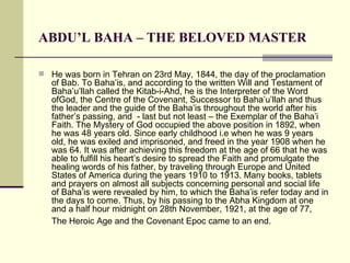 History bahai faith | PPT