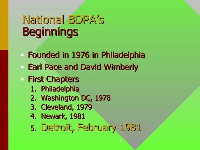 BDPA Detroit History (1981-2001) | PPT