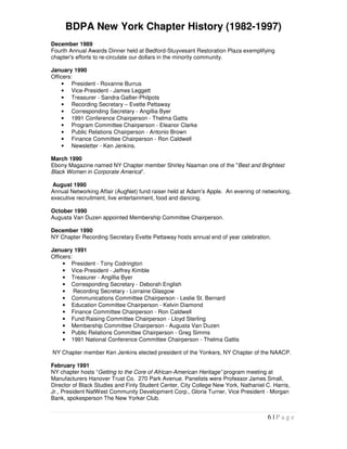 History: BDPA New York Chapter (1982-1997) | PDF