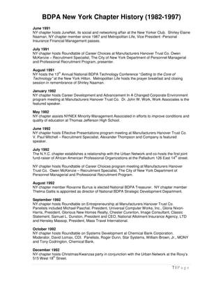 History: BDPA New York Chapter (1982-1997) | PDF