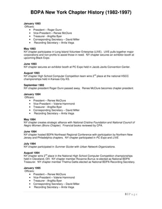 History: BDPA New York Chapter (1982-1997) | PDF