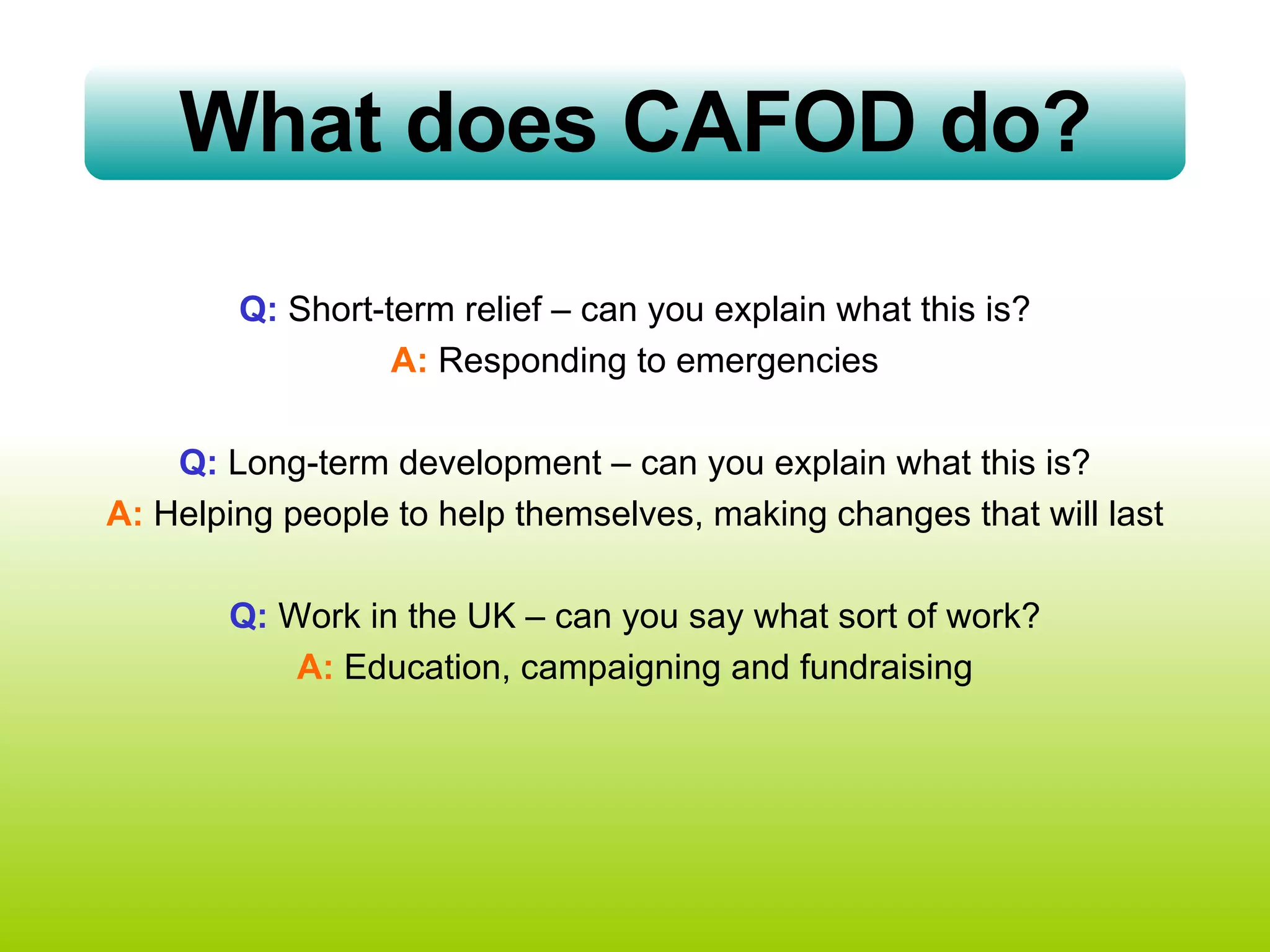 History Of Cafod | PPT | Non-Profit Organizations | Industries
