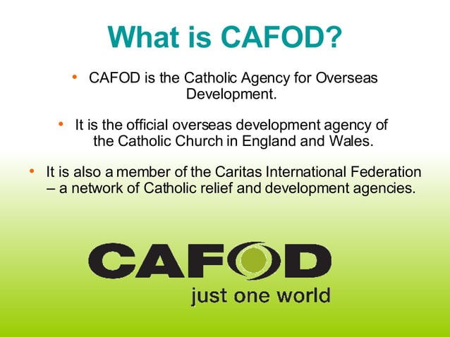 History Of Cafod | PPT | Non-Profit Organizations | Industries