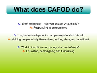 History Of Cafod | PPT | Non-Profit Organizations | Industries