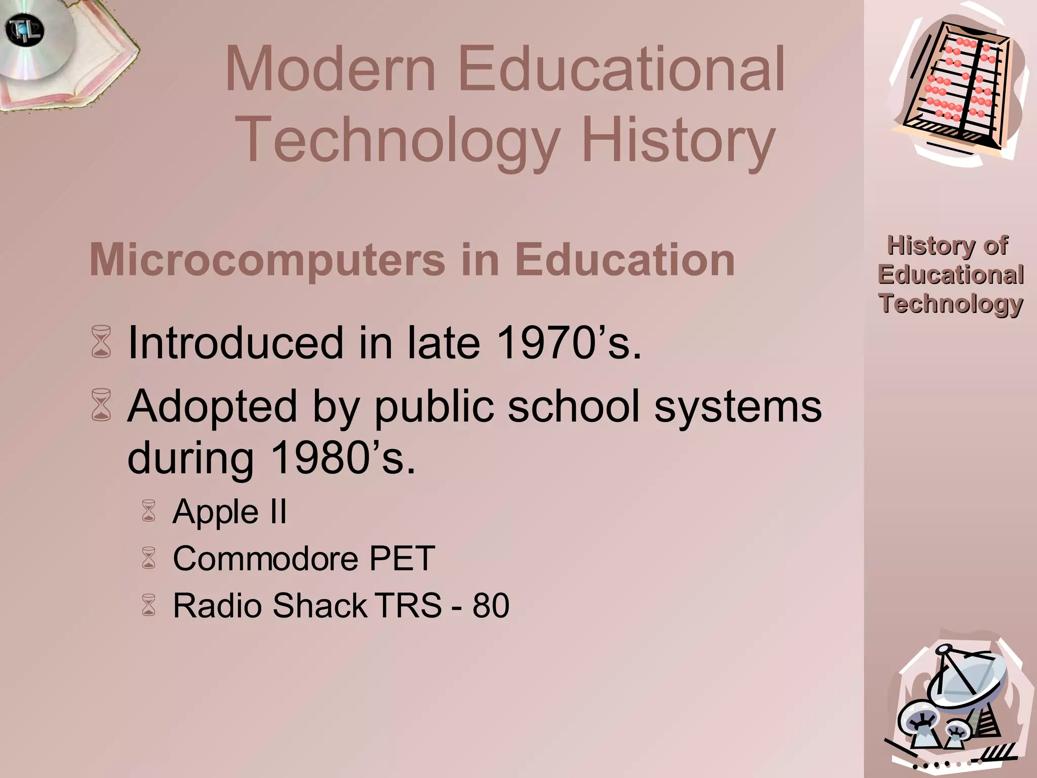 History Of Educational Technology | PPS | Computing | Technology & Computing