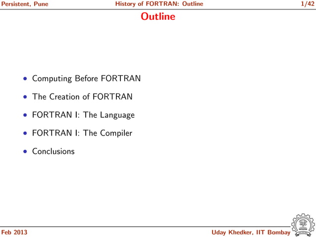 Early History of Fortran: The Making of a Wonder | Turing100@Persistent ...