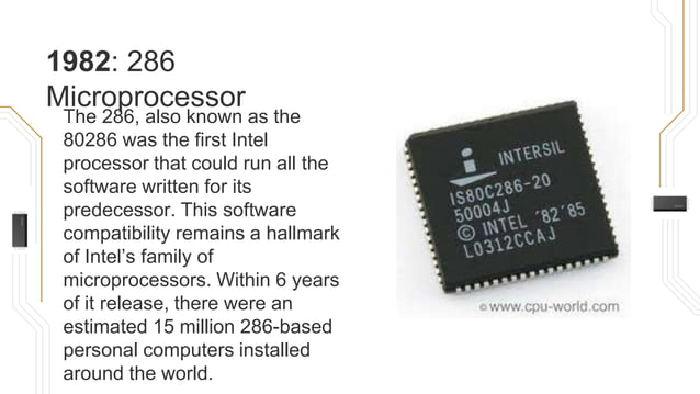 History-of-Intel-Microprocessor.ppt tx | PPTX | Desktops | Computing