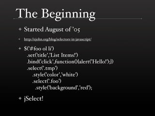History of jQuery | PPT