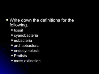 History Of Life On Earth | PPT