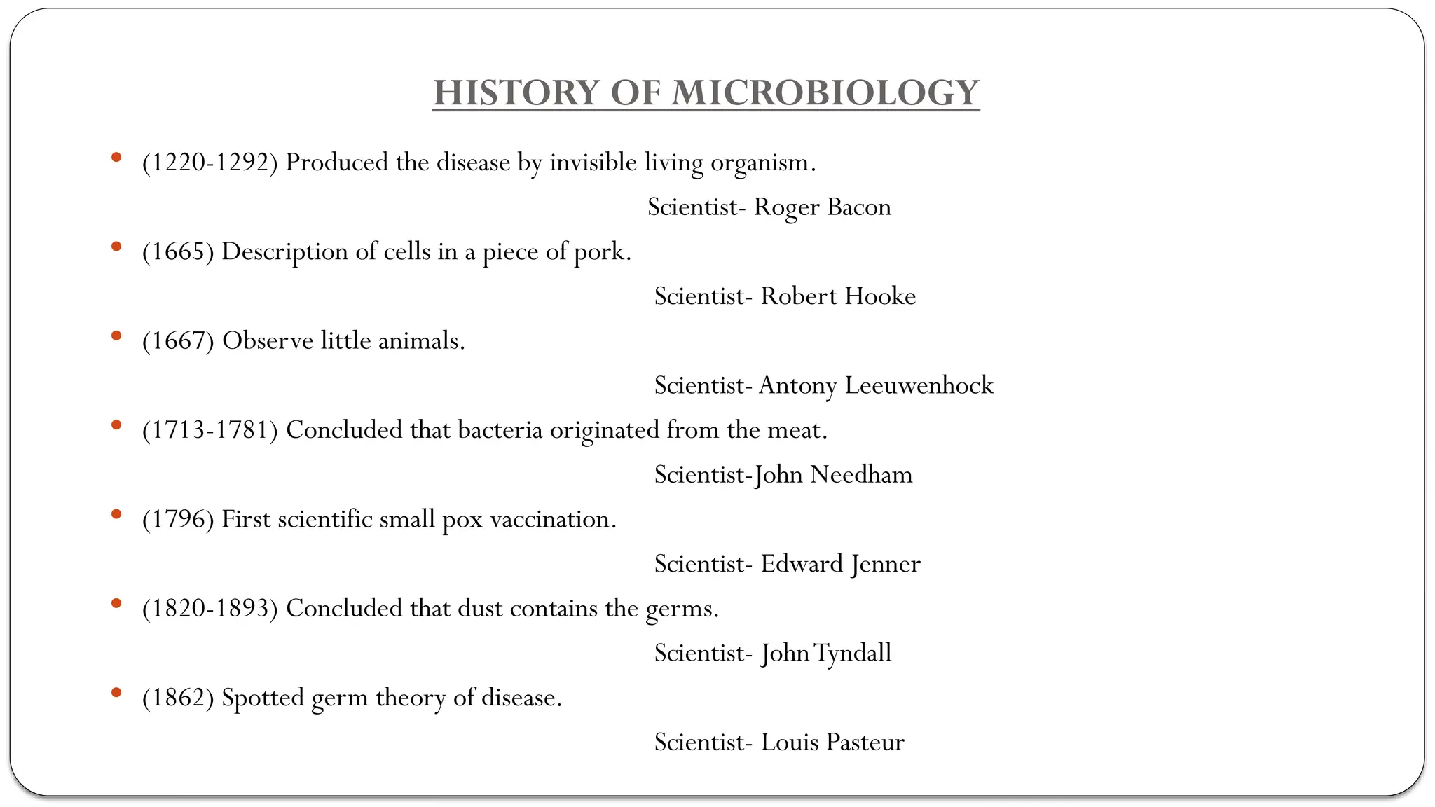 history-of-microbiology powerpoint presentation. | PPTX